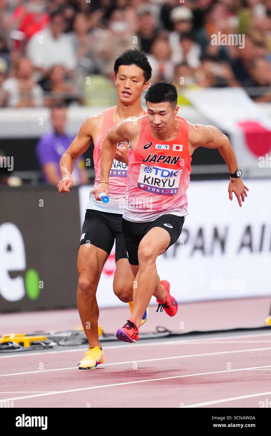 (L-R)Hiroki Yanagita, Yoshihide Kiryu (JPN), SEPTEMBER 20, 2025 - Athletics : World Athletics ...