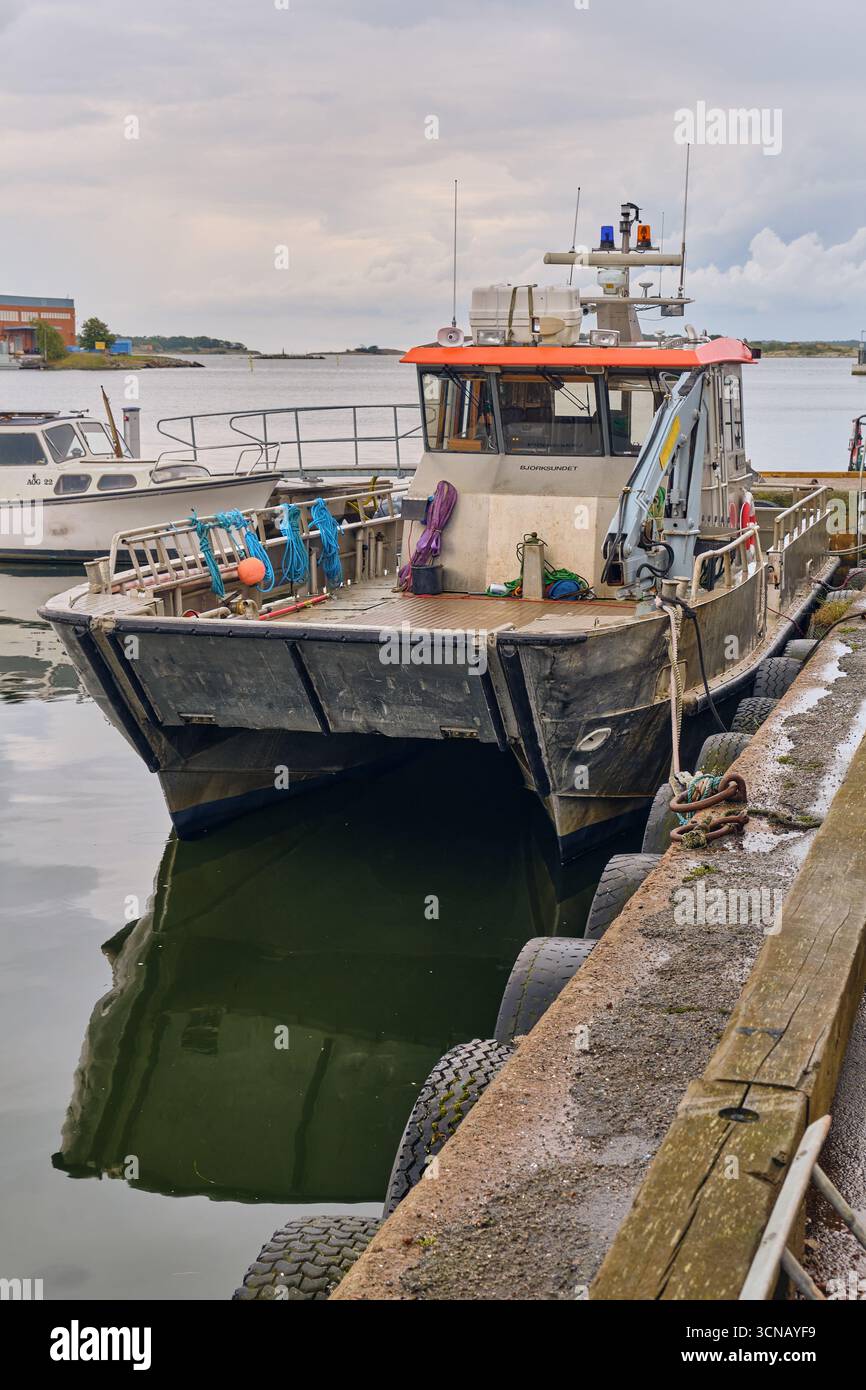Karlskrona, Sweden ; September 14, 2025: Municipal workboat catamaran ...