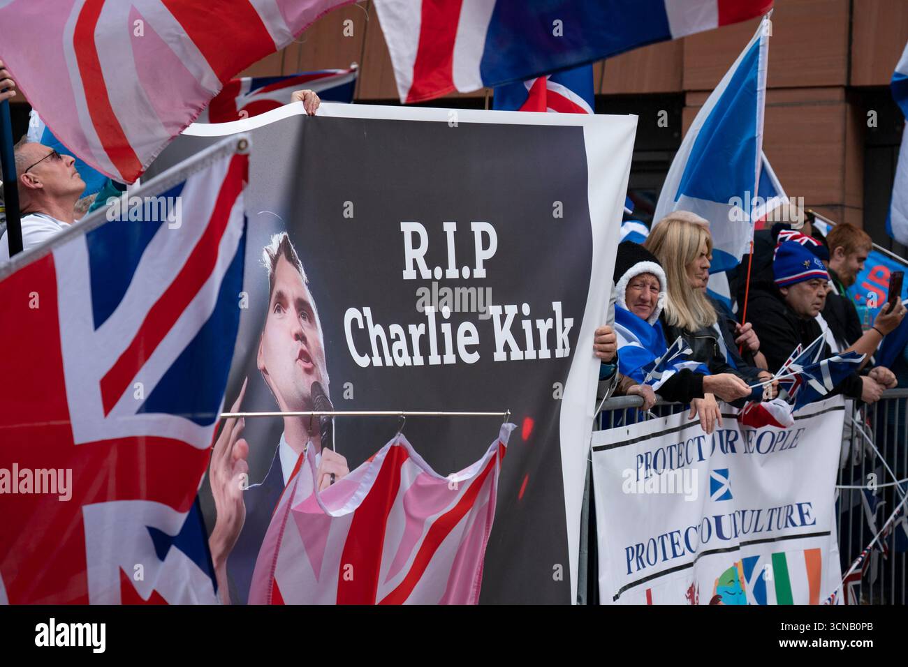 Glasgow, Scotland, UK. 20th Sept 2025. Demonstration organised by anti ...