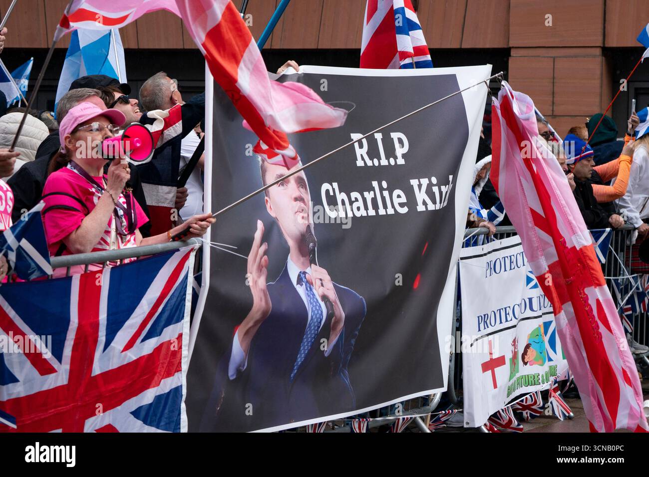Glasgow, Scotland, UK. 20th Sept 2025. Demonstration organised by anti ...