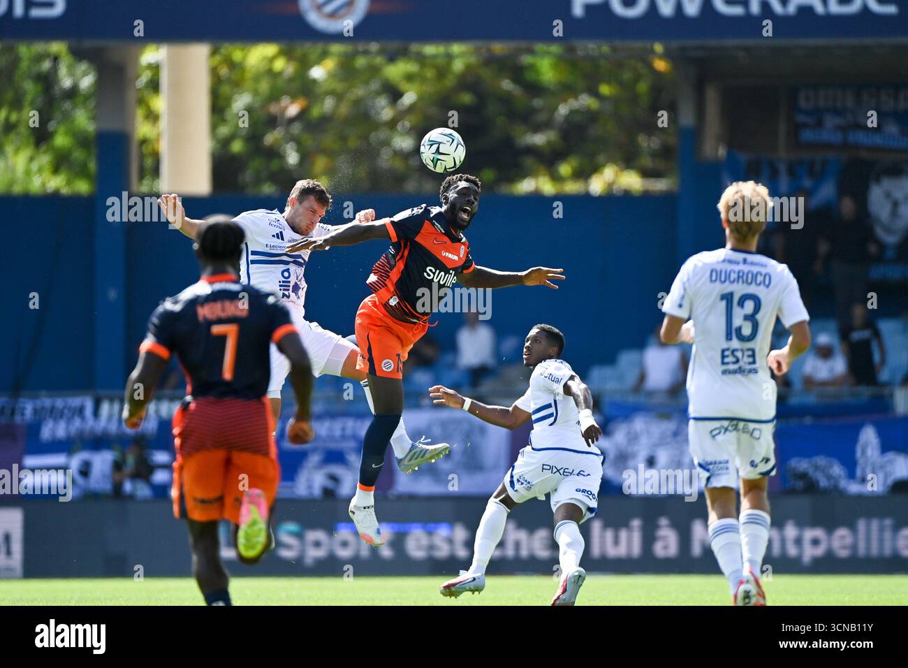 04 Anthony RONCAGLIA (scb) - 19 Alexandre MENDY (mhsc) during the Ligue ...