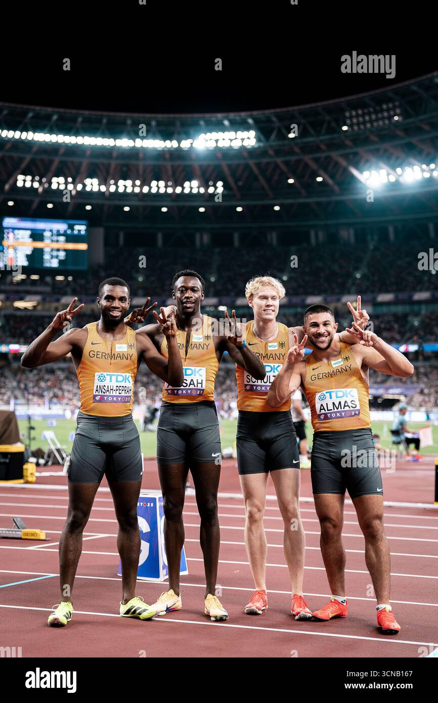 Tokio, Japan. 20th Sep, 2025. Marvin Schulte (4×100 m Staffel Maenner ...