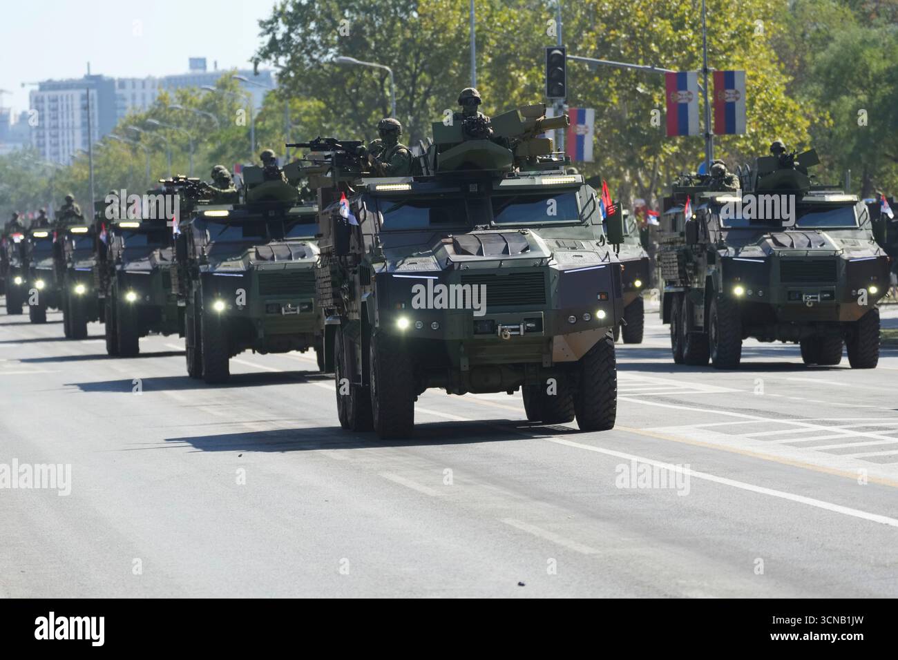 Serbian Army soldiers perform during a military parade in Belgrade ...