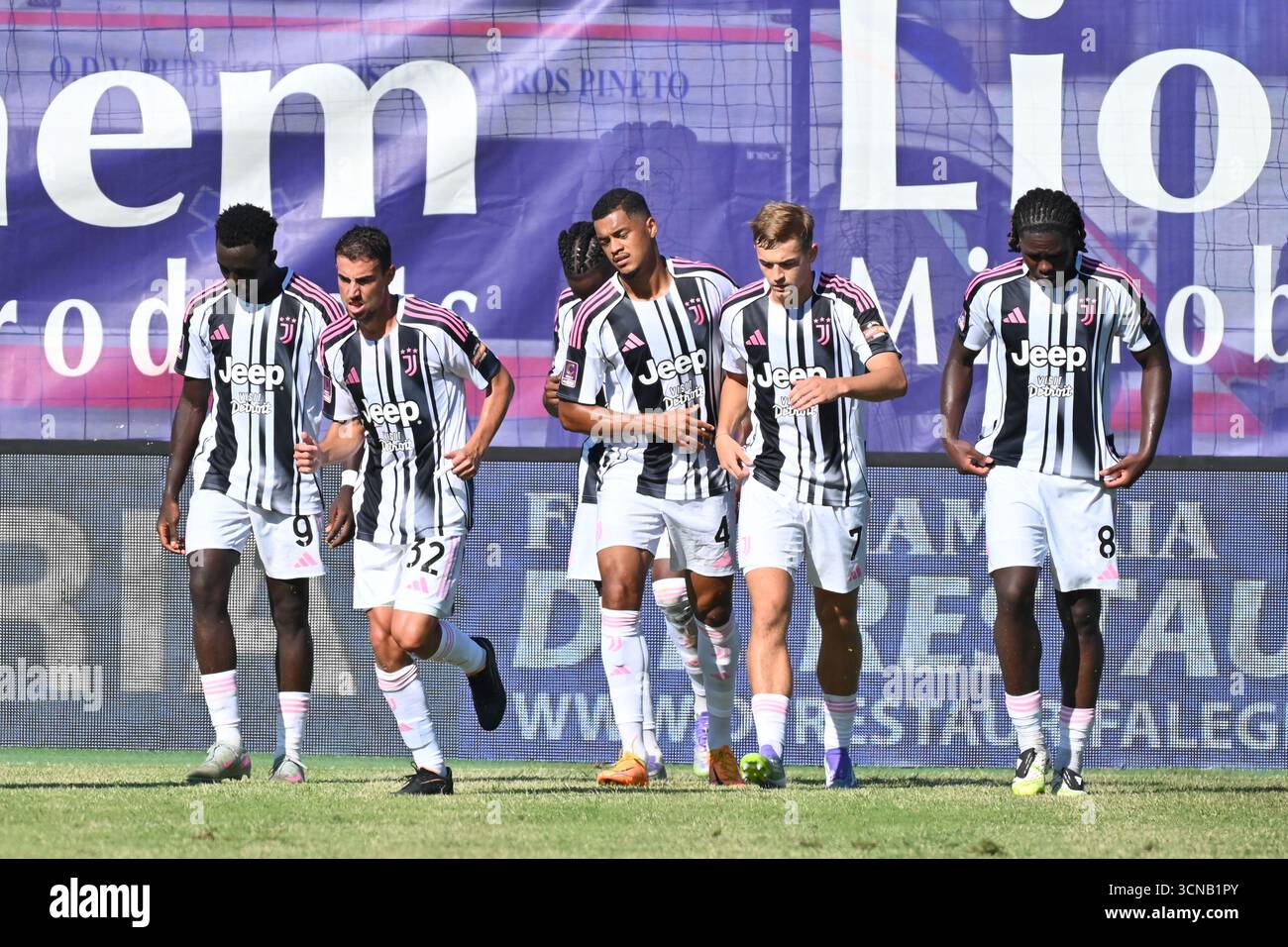 Juventus Next Gen is celebrating a goal during Serie C Sky wifi match ...