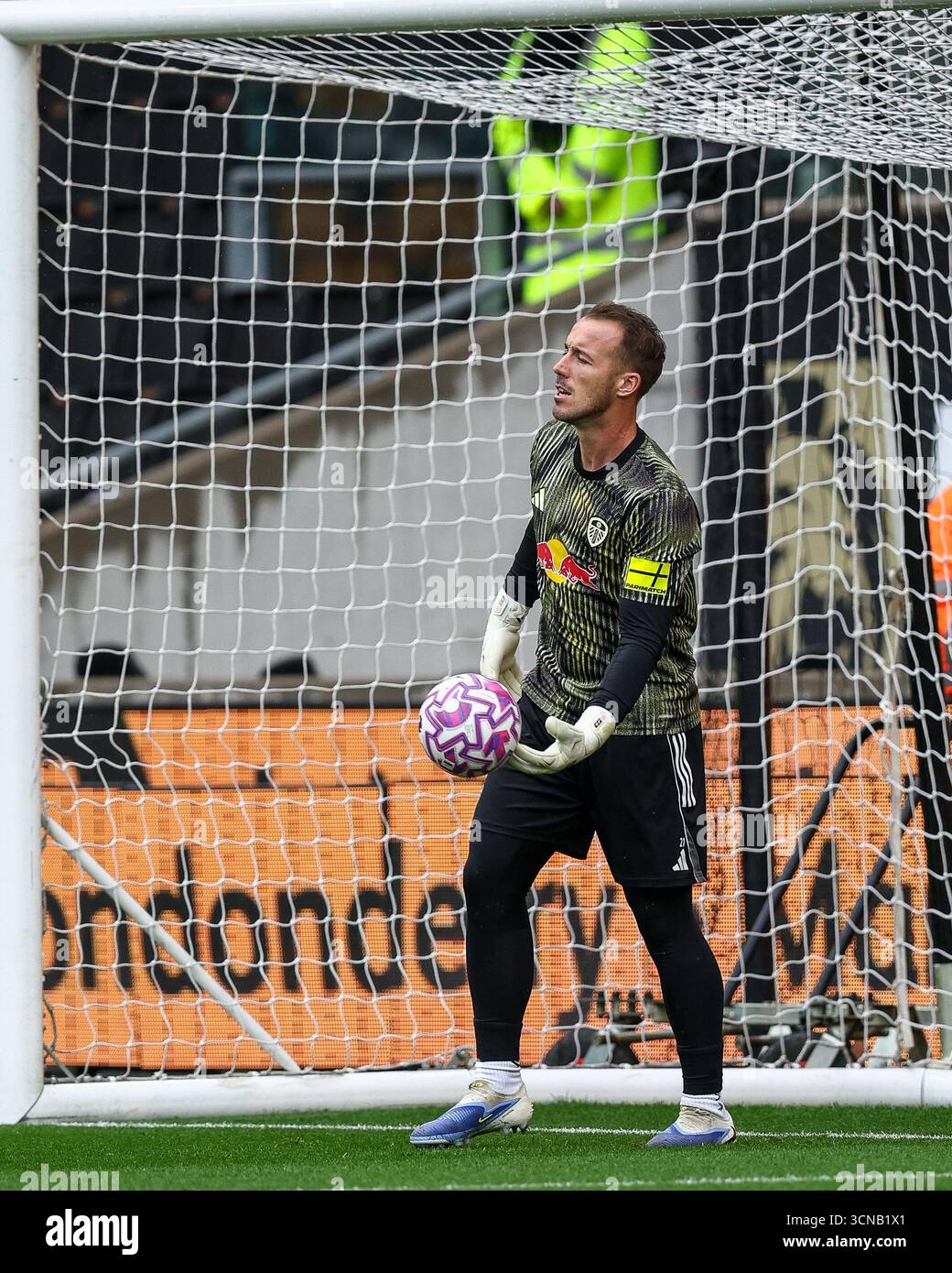 Leeds United's Alex Cairns at warm up during the Premier League match ...