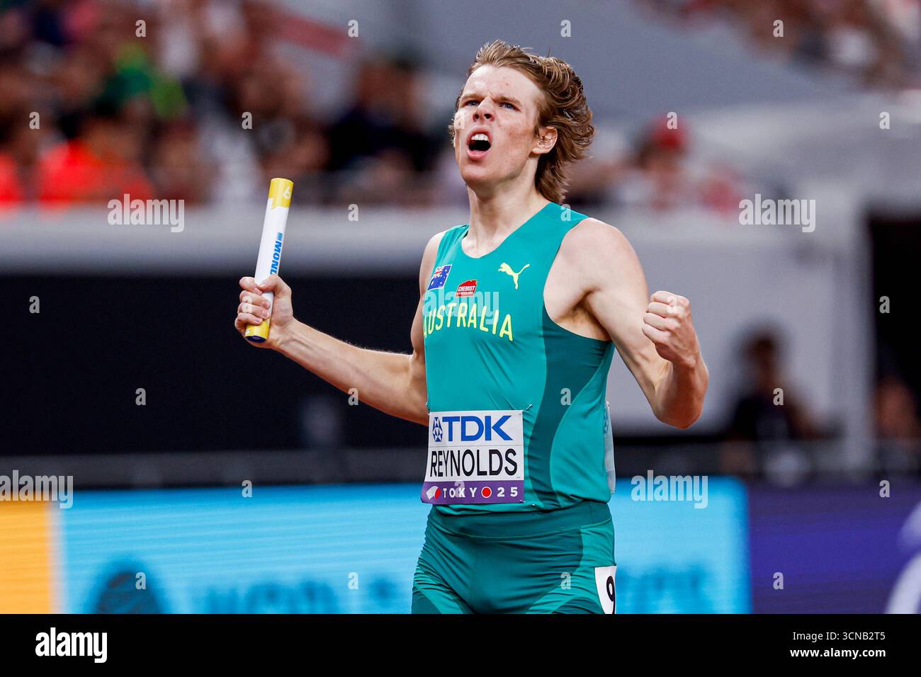 Alexander Doom of Belgium during the Men's 4x400 Metres Relay during ...