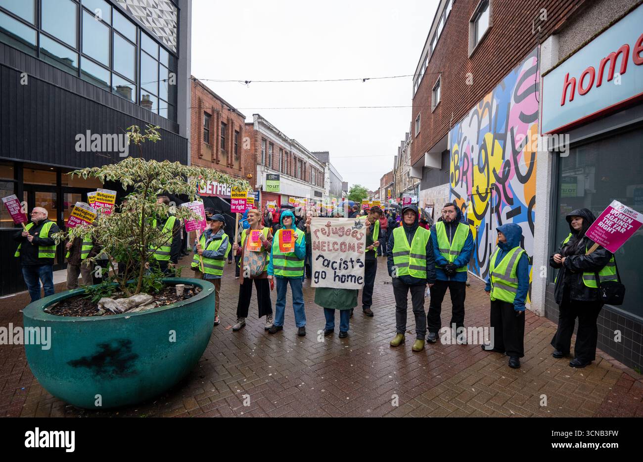 Stand up to Racism protesters on George Street Altrincham. Stand up to ...