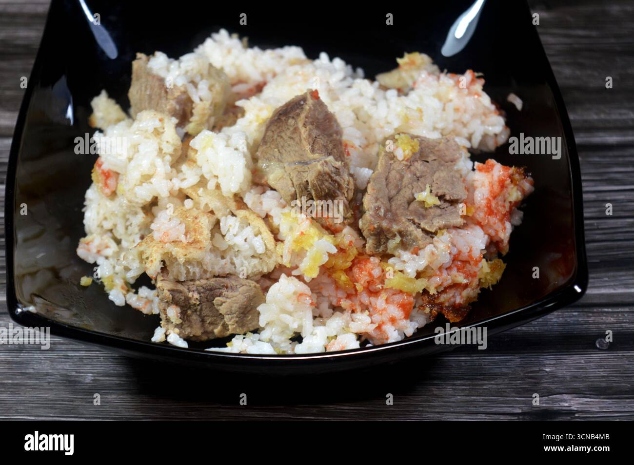 Egyptian Fattah with meat, Classic Egyptian dish typically includes, a ...