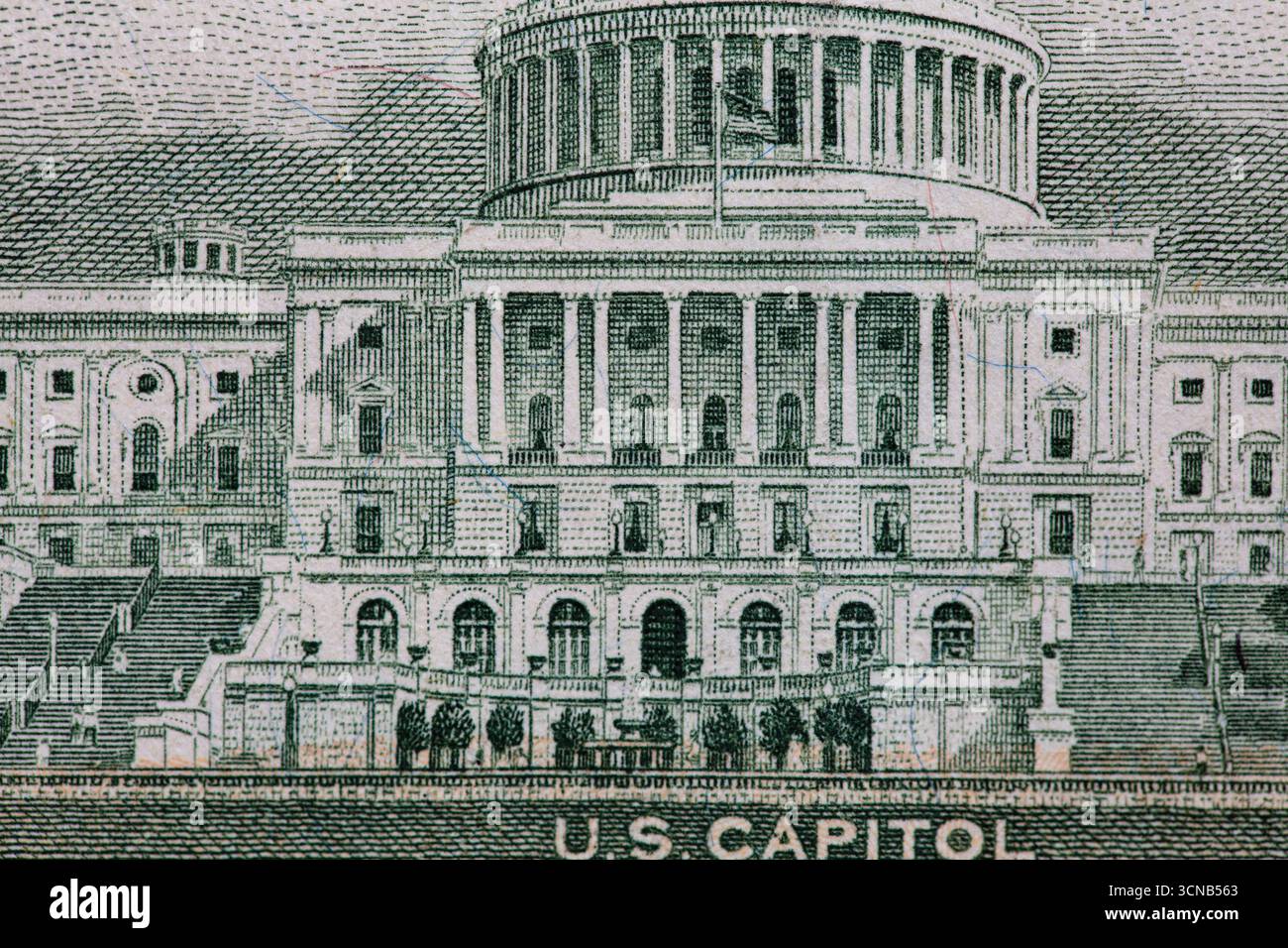 back of 50 dollar bill Stock Photo - Alamy