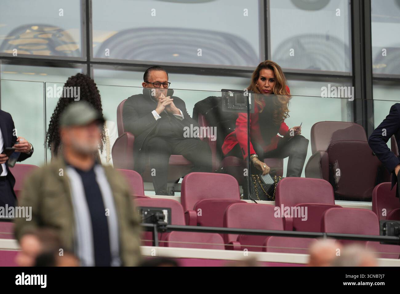 West Ham United chairman David Sullivan, left, watches the English ...
