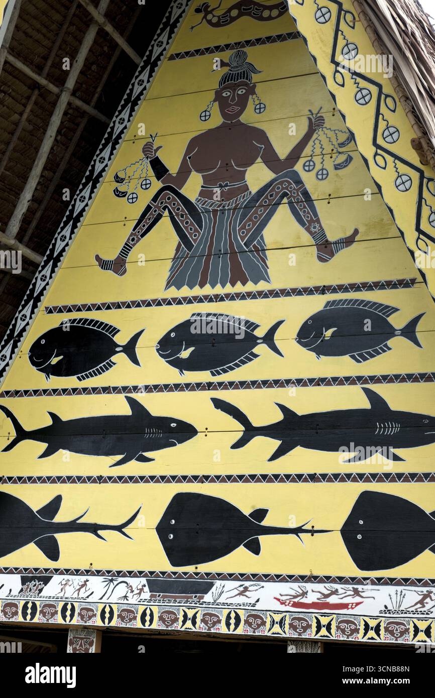 Traditional painting symbolism with depiction of a woman at traditional ...