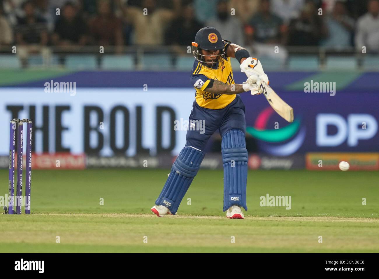 Sri Lanka's Pathum Nissanka plays a shot during the Asia Cup cricket ...