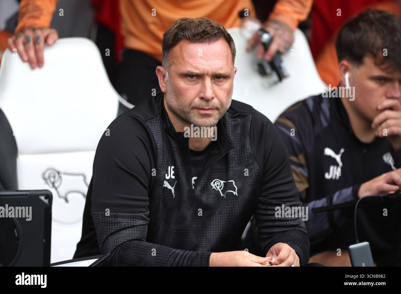 Derby County manager John Eustace during the Sky Bet Championship match ...