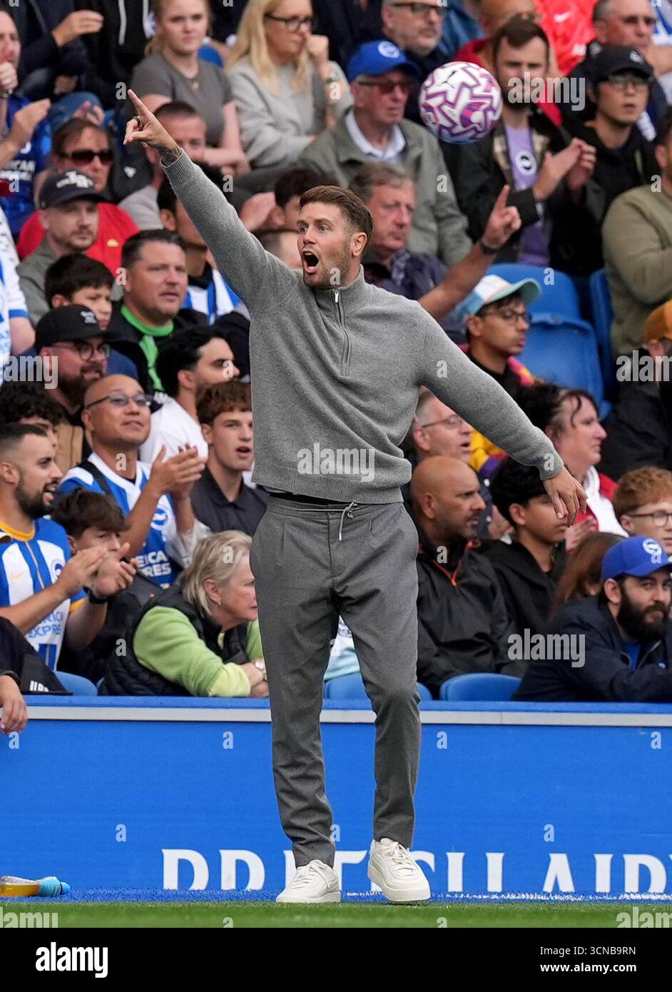 Brighton and Hove Albion manager Fabian Hurzeler during the Premier ...