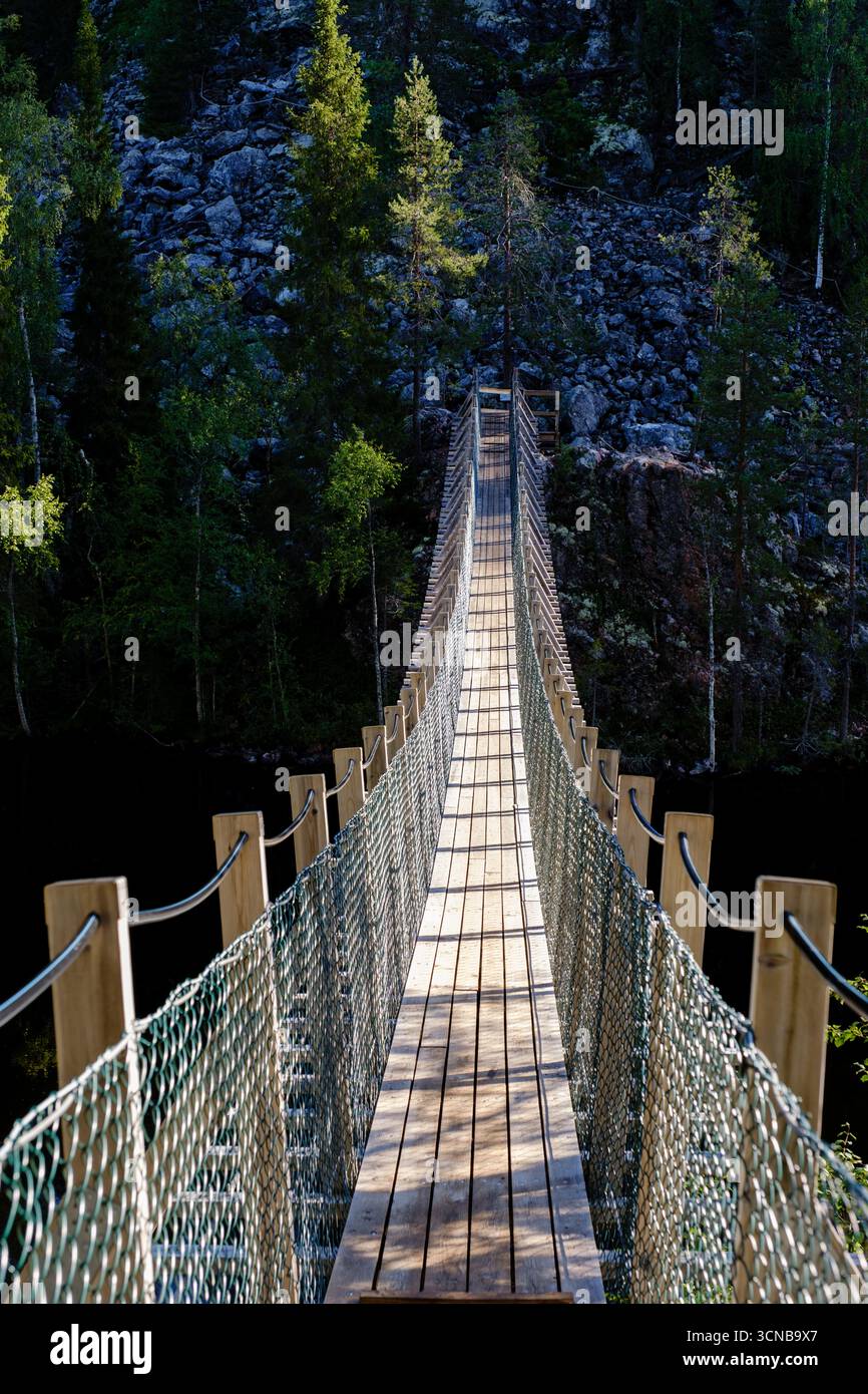 Crossing the stunning wooden bridge over Canyon Lake Julma Olkky ...