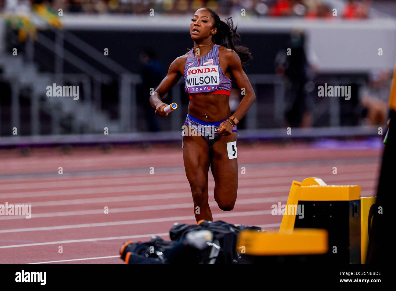 Britton Wilson of United States of America during the Women's 4x400 ...