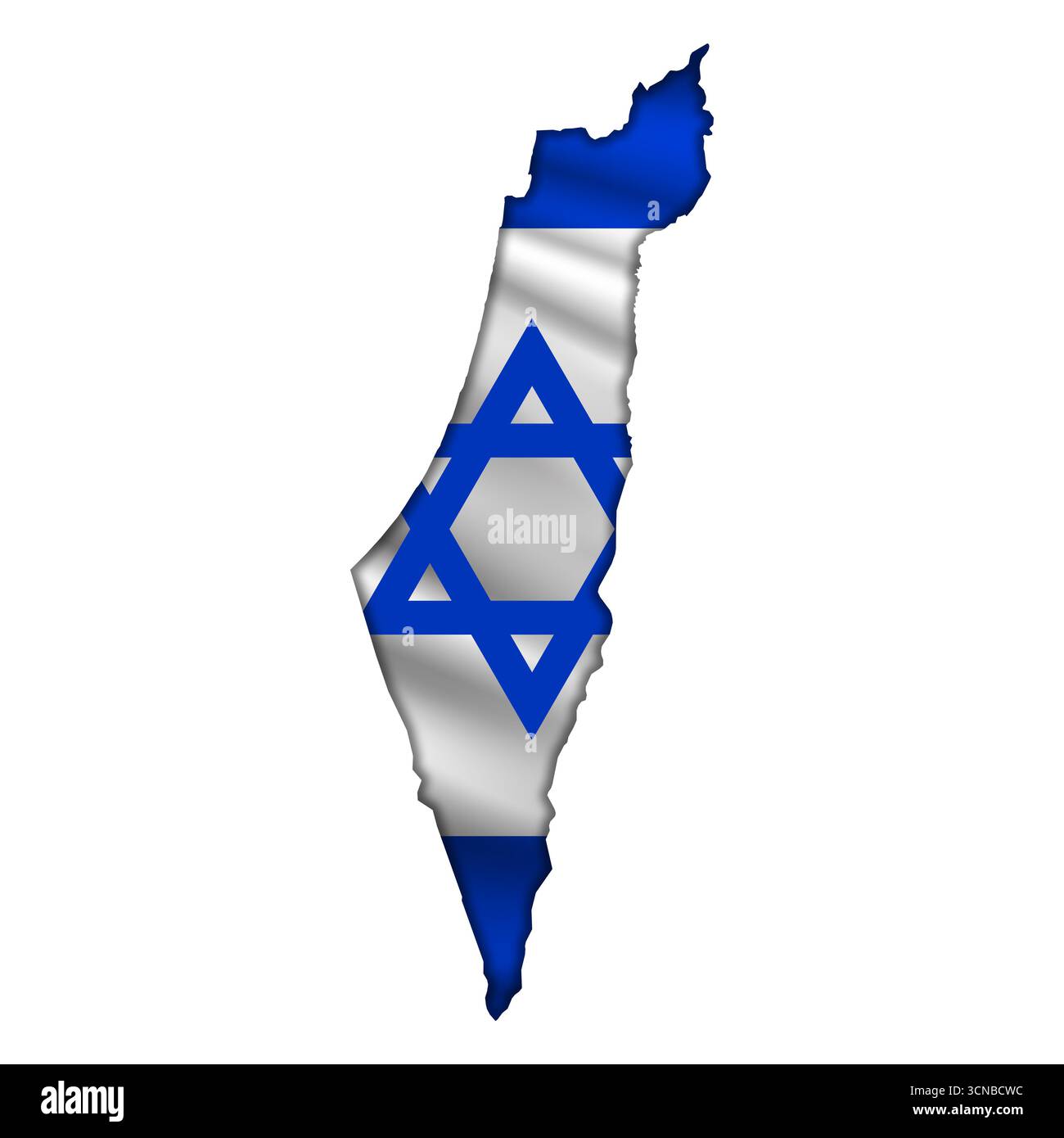 Flying abstract flag Israel in the form of a map Stock Photo - Alamy