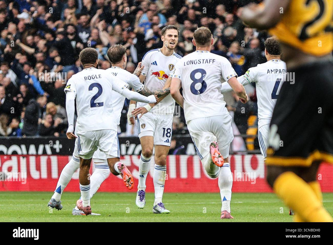 Celebration after Anton Stach (18 Leeds) scores from a free kick during ...