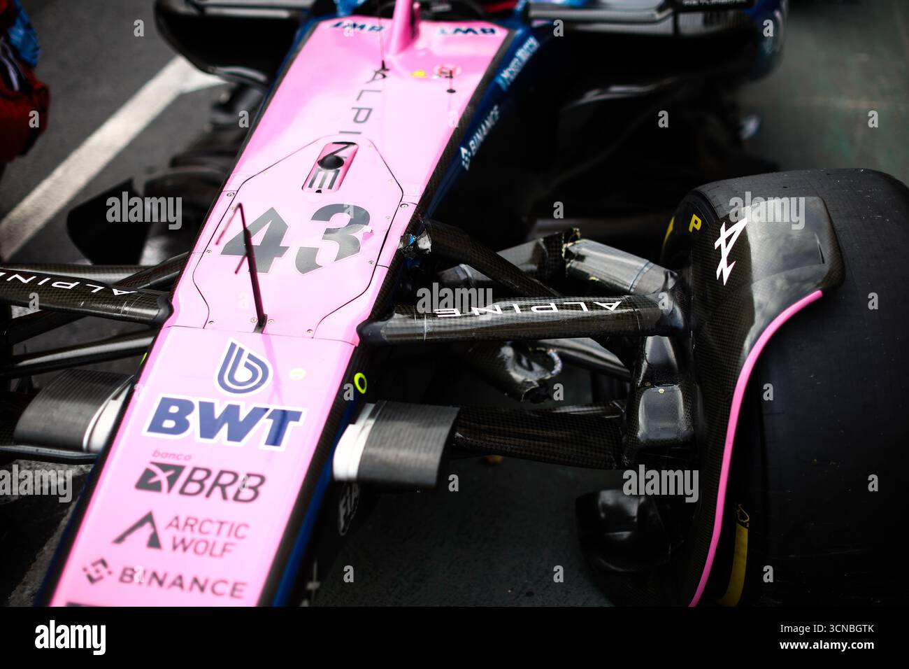 Alpine F1 Team A525, mechanical detail front suspension during the 2025 Formula 1 Qatar Airways ...