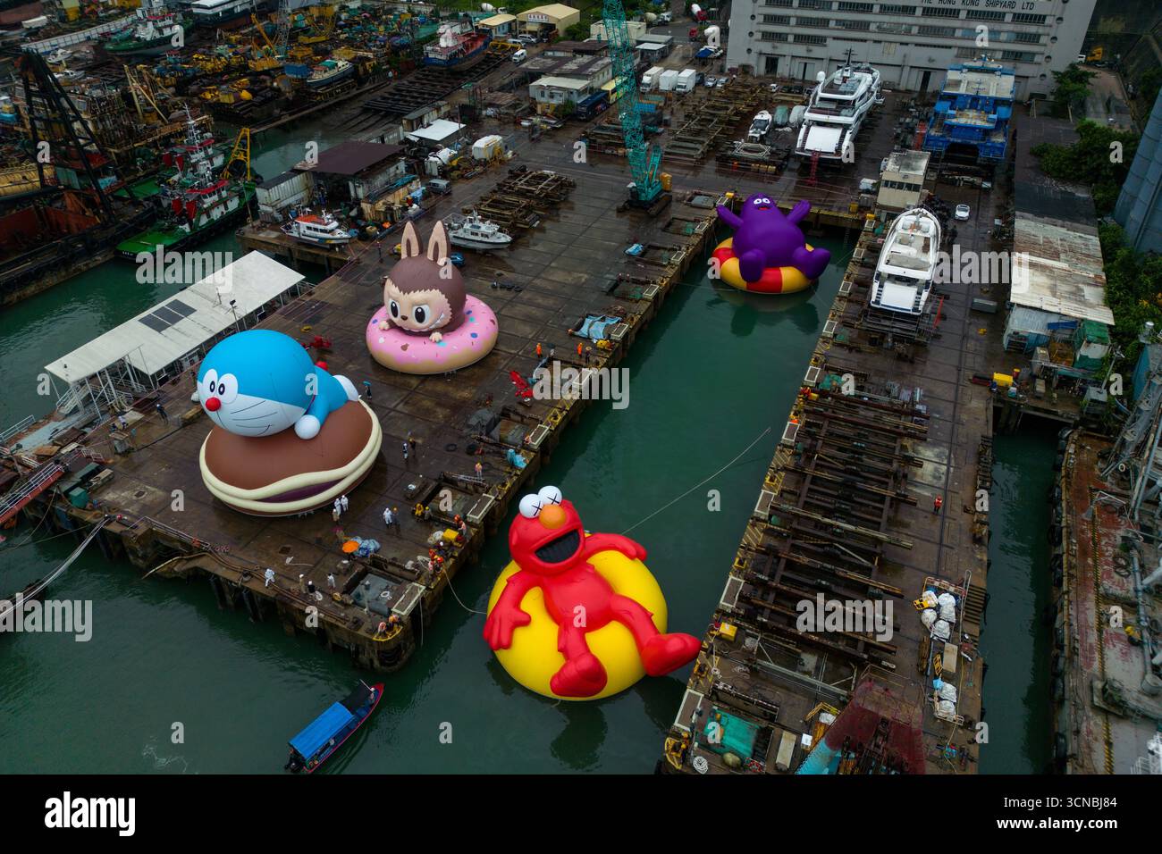 Hong Kong Water Parade at Victoria Harbor Media Event An aerial ...
