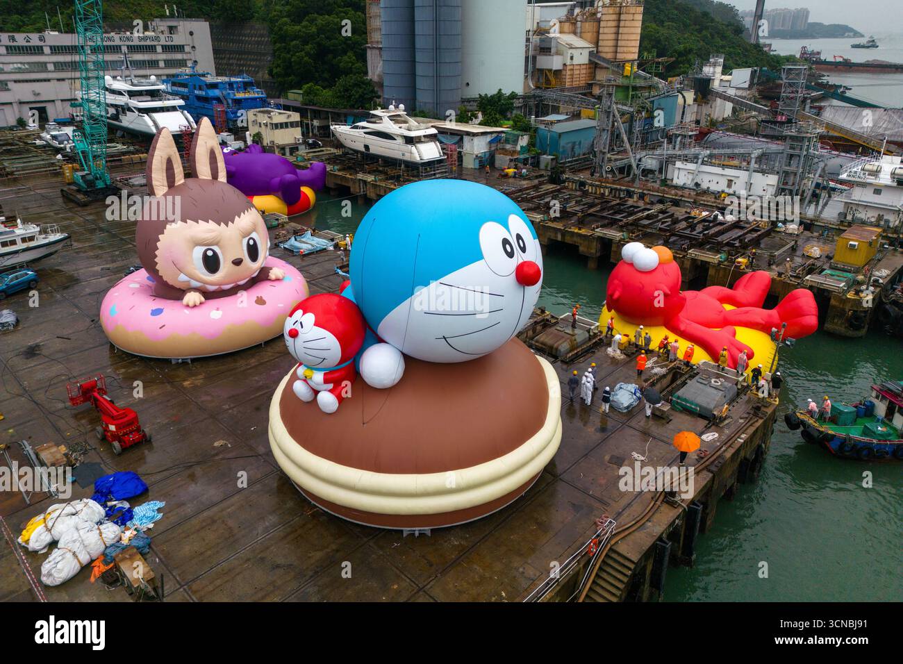 Hong Kong Water Parade at Victoria Harbor Media Event An aerial ...