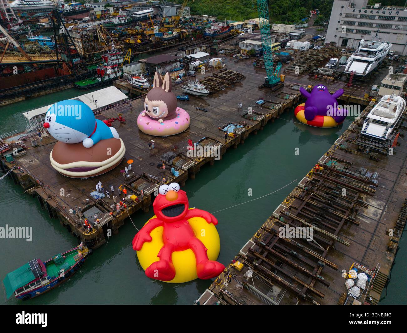 Hong Kong Water Parade at Victoria Harbor Media Event An aerial ...