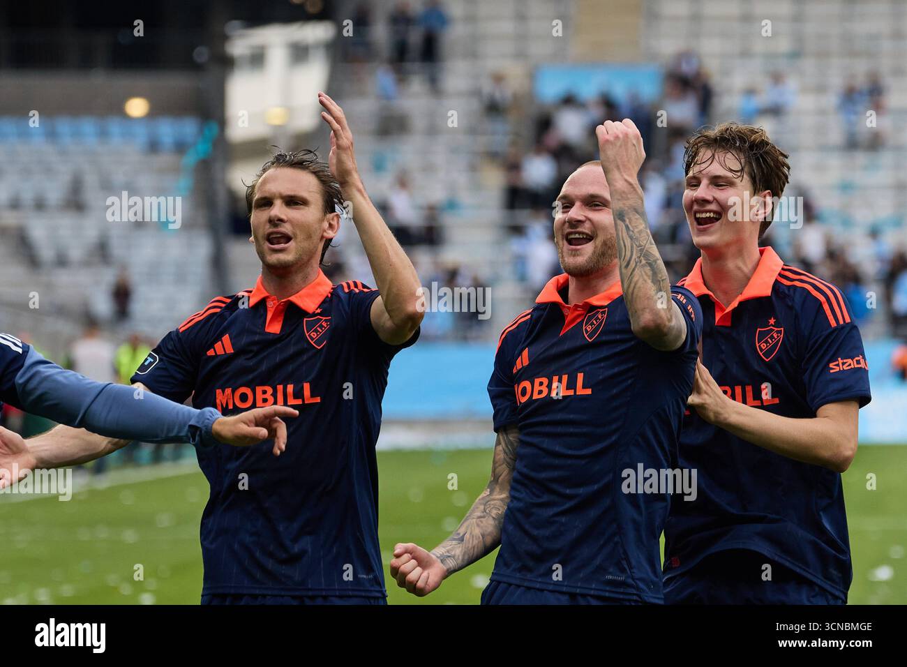 MALMÖ, SWEDEN 20250920Djurgården's Albin Ekdal, Adam Ståhl and August ...