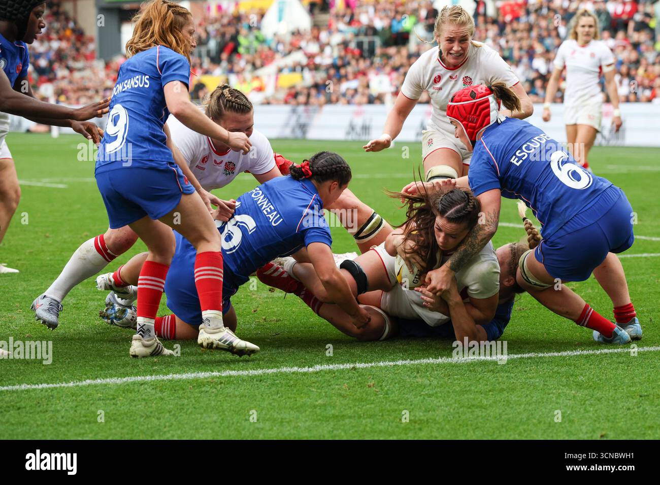 BRISTOL, UK - 20th Sept 2025: Abbie Ward of England drives over to ...