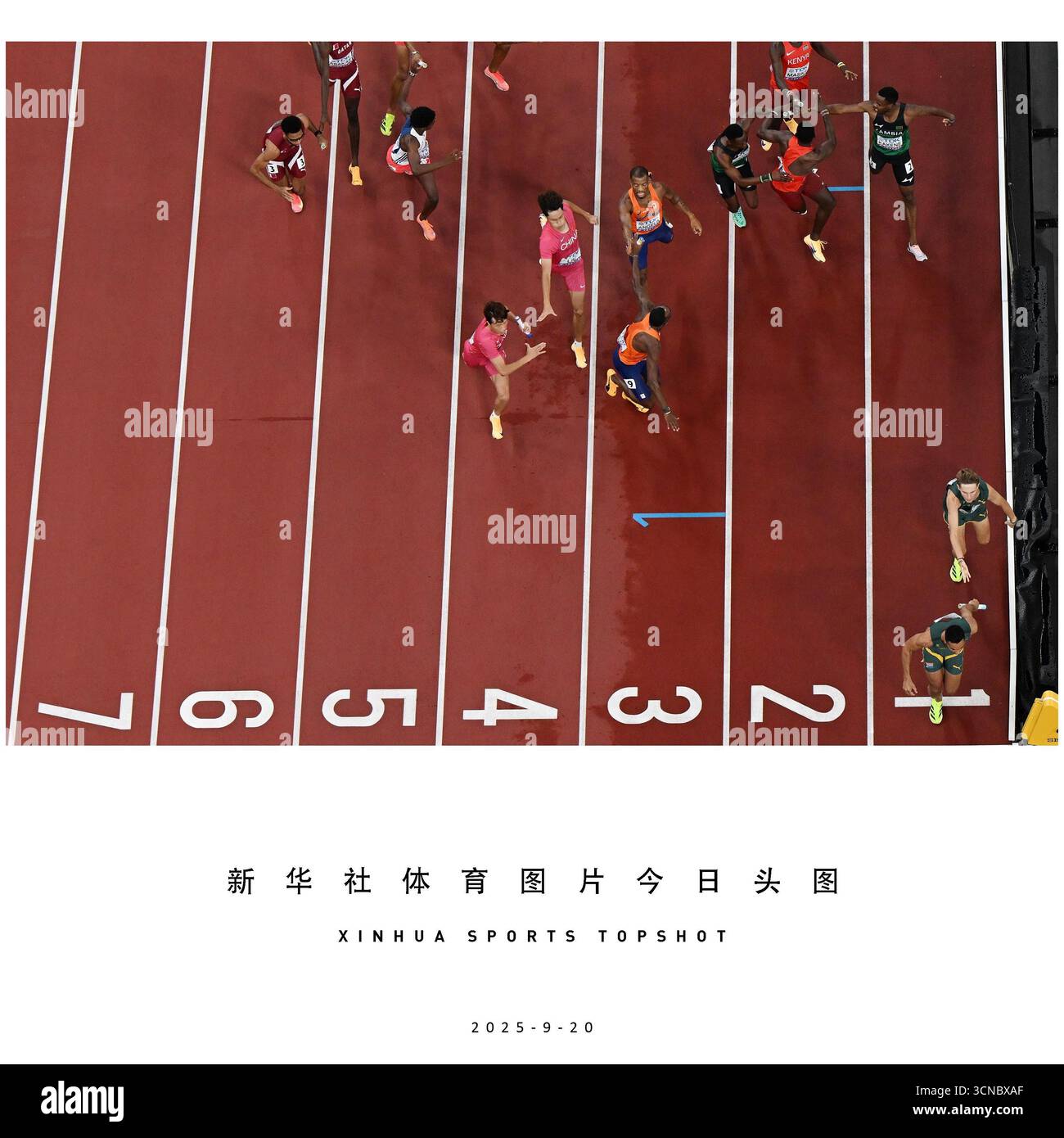 Beijing, Japan. 20th Sep, 2025. Liu Kai (lane 4, up) and Guo Longyu of ...