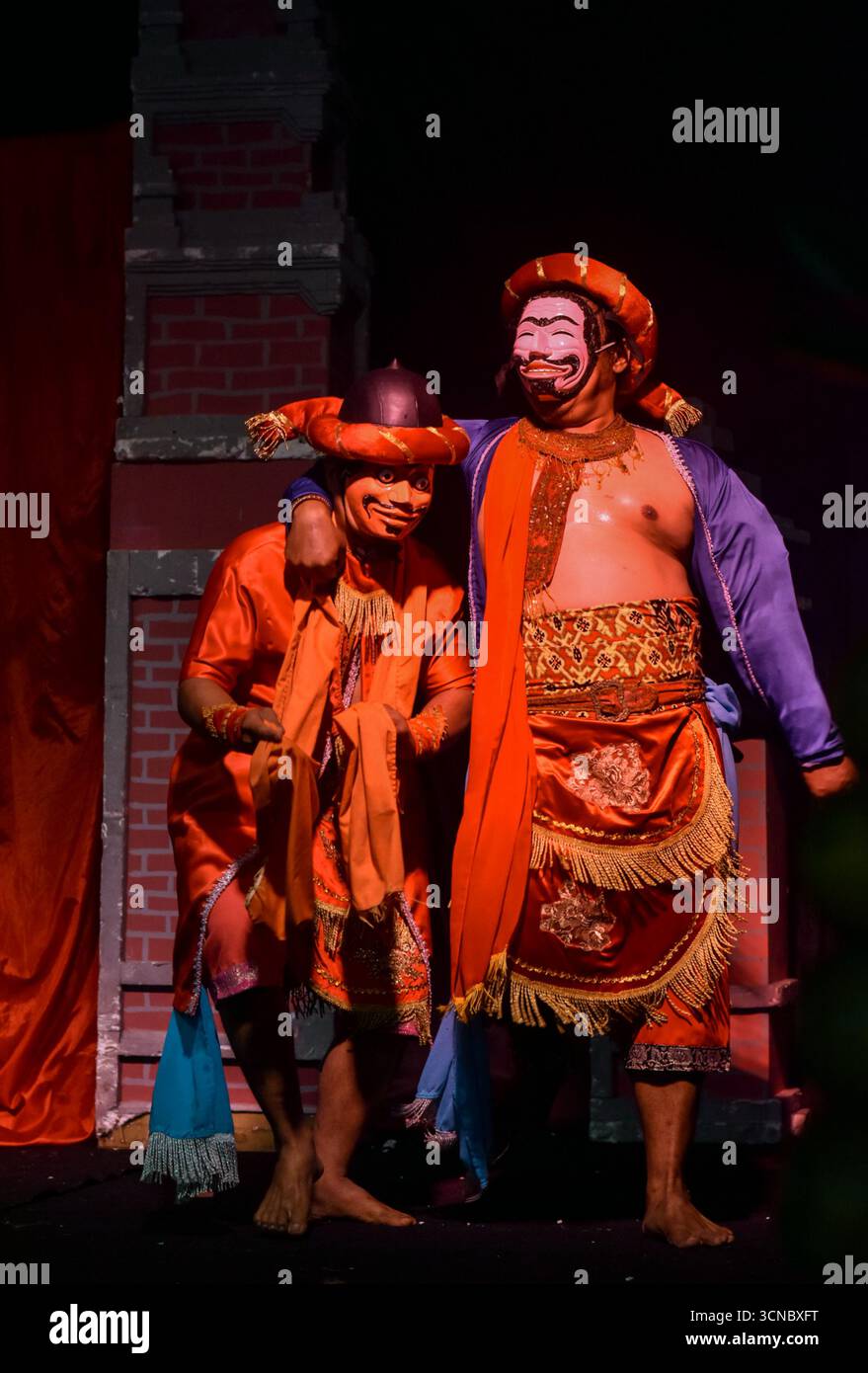 Performers showcase their dancing and acting skills in a human puppet ...