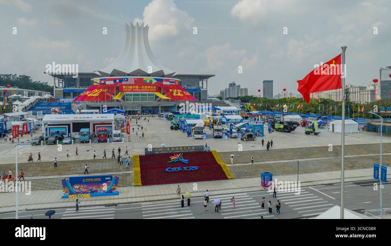 Aerial photography shows the China ASEAN Expo site in Nanning, Guangxi ...