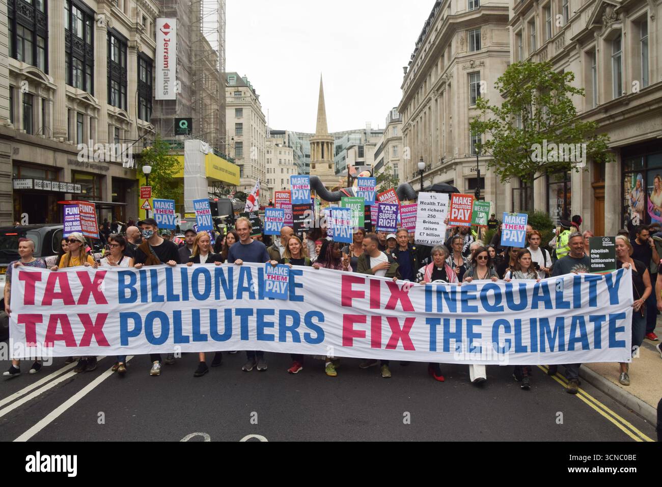London, UK. 20th September 2025. Protesters pass through Regent Street ...