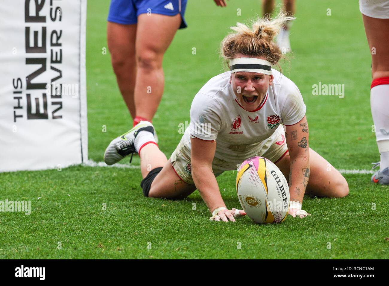 BRISTOL, UK - 20th Sept 2025: Megan Jones of England celebrates scoring ...