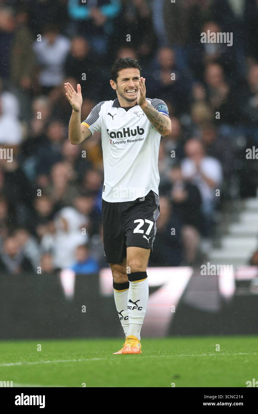 Derby County's Lewis Travis during the Sky Bet Championship match at ...