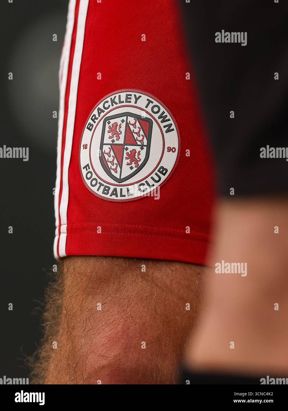 BRACKLEY, ENGLAND - SEPTEMBER 20: The Brackley Town emblem during the ...