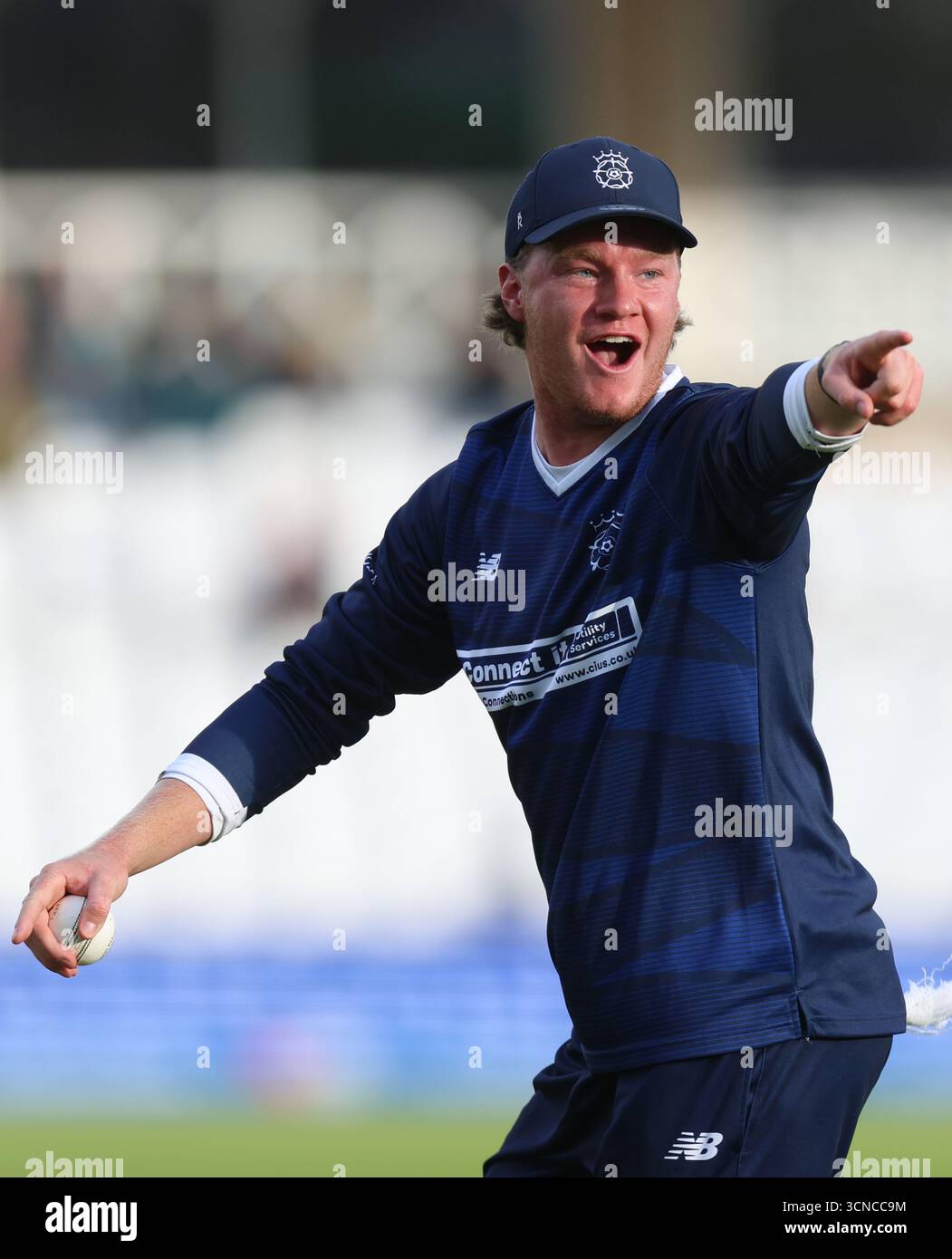 Hampshires Tom Prest celebrates after taking the catch of ...