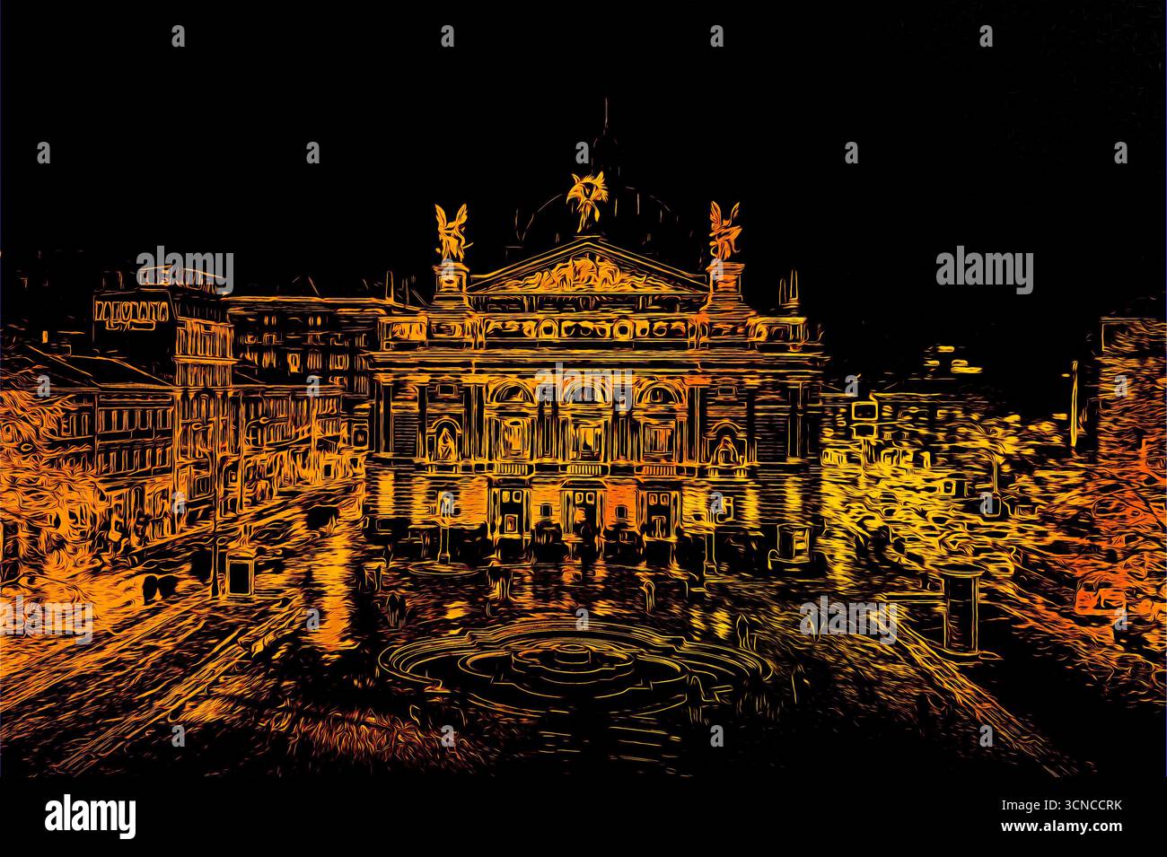 Lviv opera house night hi-res stock photography and images - Alamy