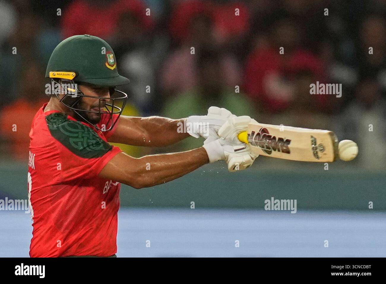 Bangladesh's Saif Hassan plays a shot during the Asia Cup cricket match ...