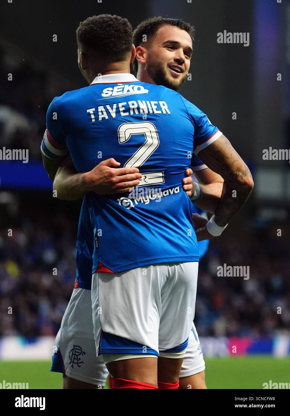 Rangers’ Nicolas Raskin (right) celebrates scoring their side's first ...
