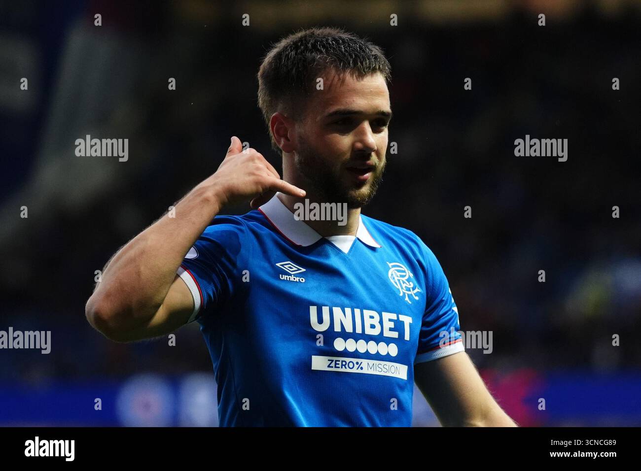 Rangers’ Nicolas Raskin celebrates scoring their side's first goal of ...