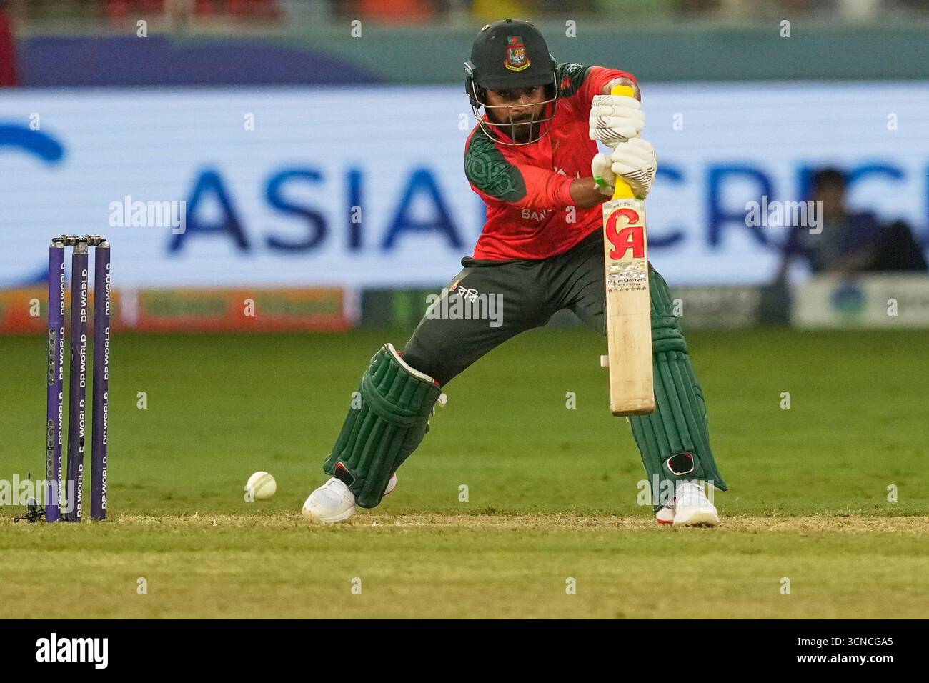 Bangladesh's Towhid Hridoy plays a shot during the Asia Cup cricket ...