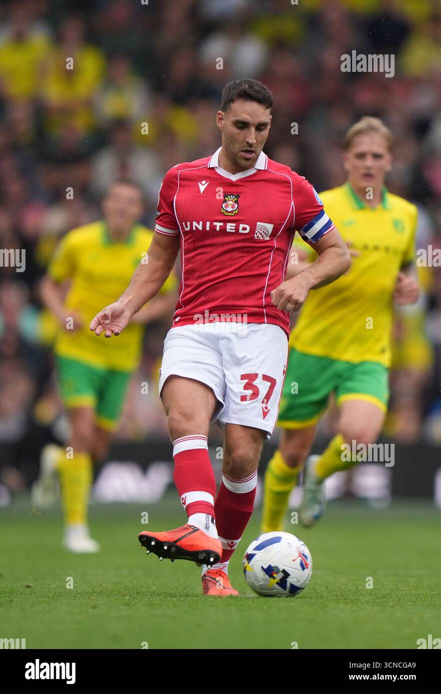Wrexham's Matthew James during the Sky Bet Championship match at Carrow ...