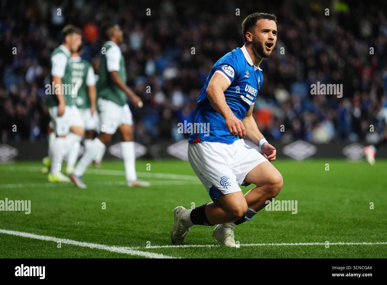 Rangers’ Nicolas Raskin celebrates scoring their side's first goal of ...