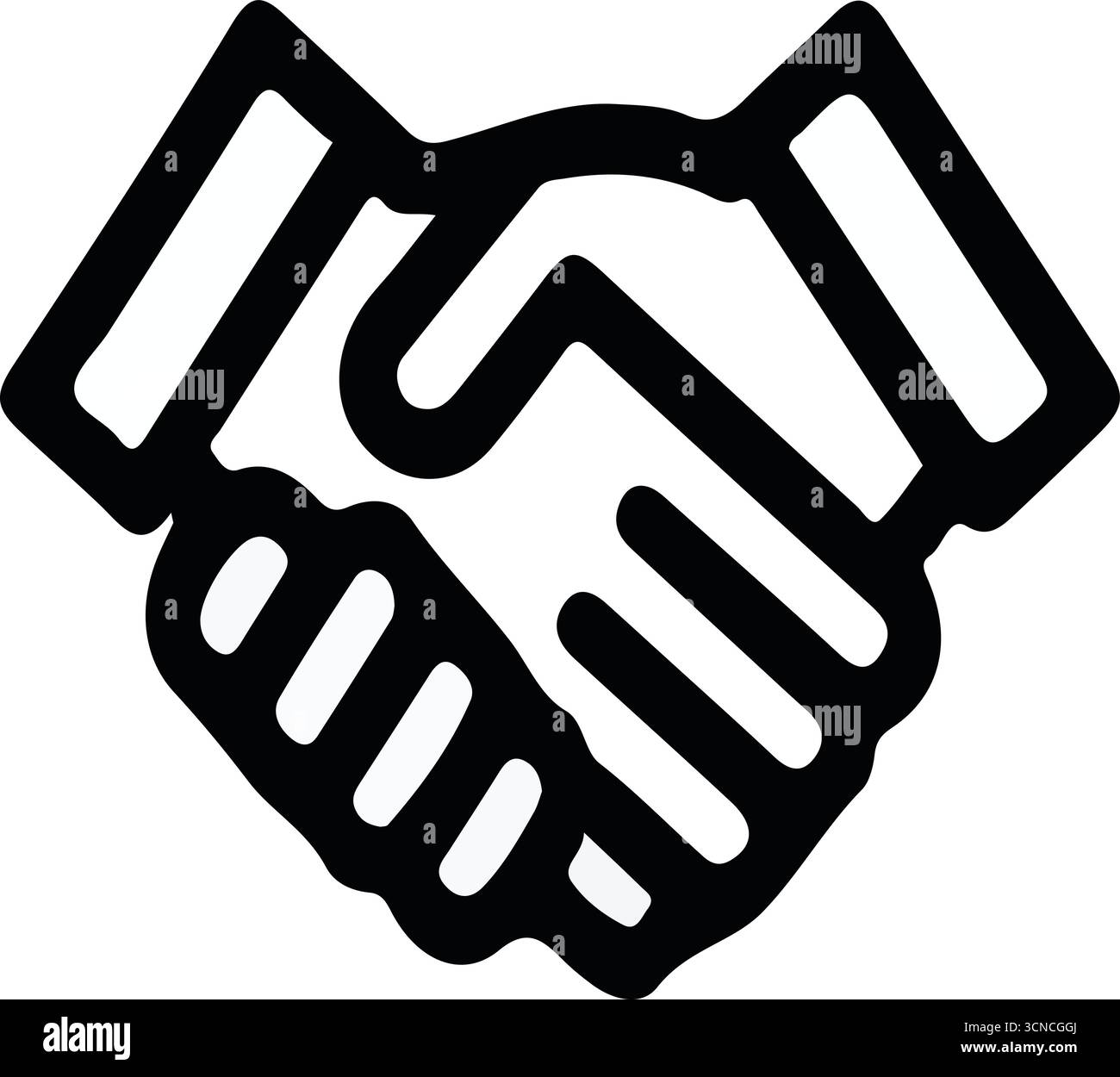 Black and white handshake icon illustrations Stock Vector Image & Art ...