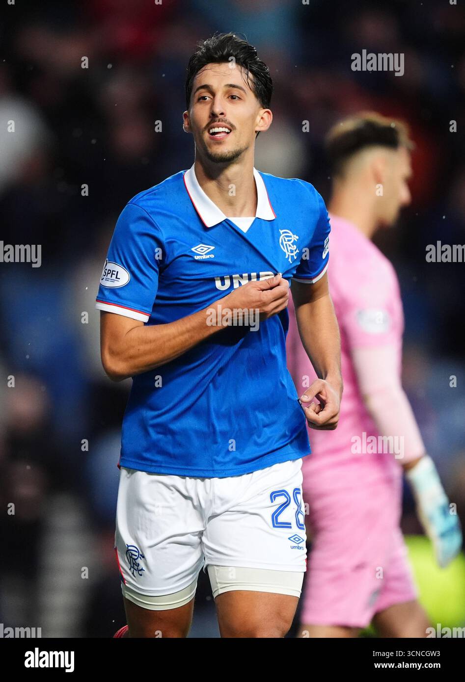 Rangers’ Bojan Miovski celebrates scoring their side's second goal of ...