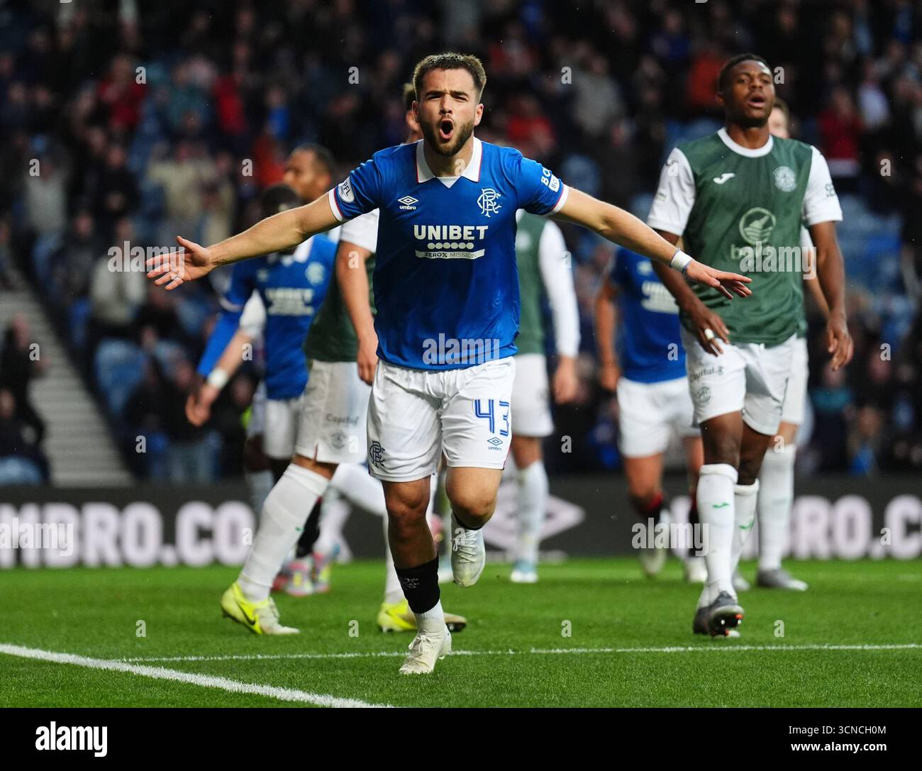 Rangers’ Nicolas Raskin celebrates scoring their side's first goal of ...