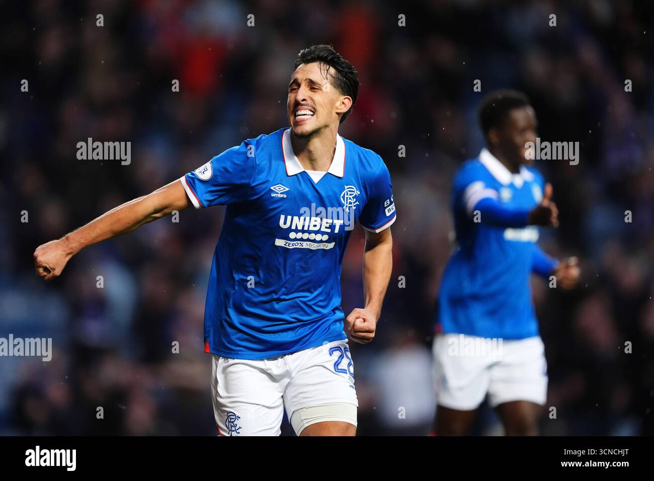 Rangers’ Bojan Miovski celebrates scoring their side's second goal of ...