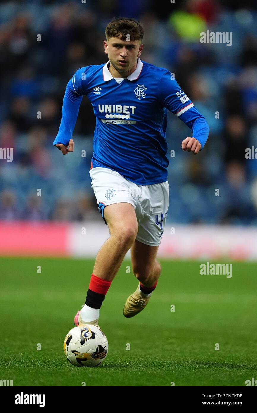 Rangers’ Mikey Moore during the Premier Sports Cup quarter-final match ...