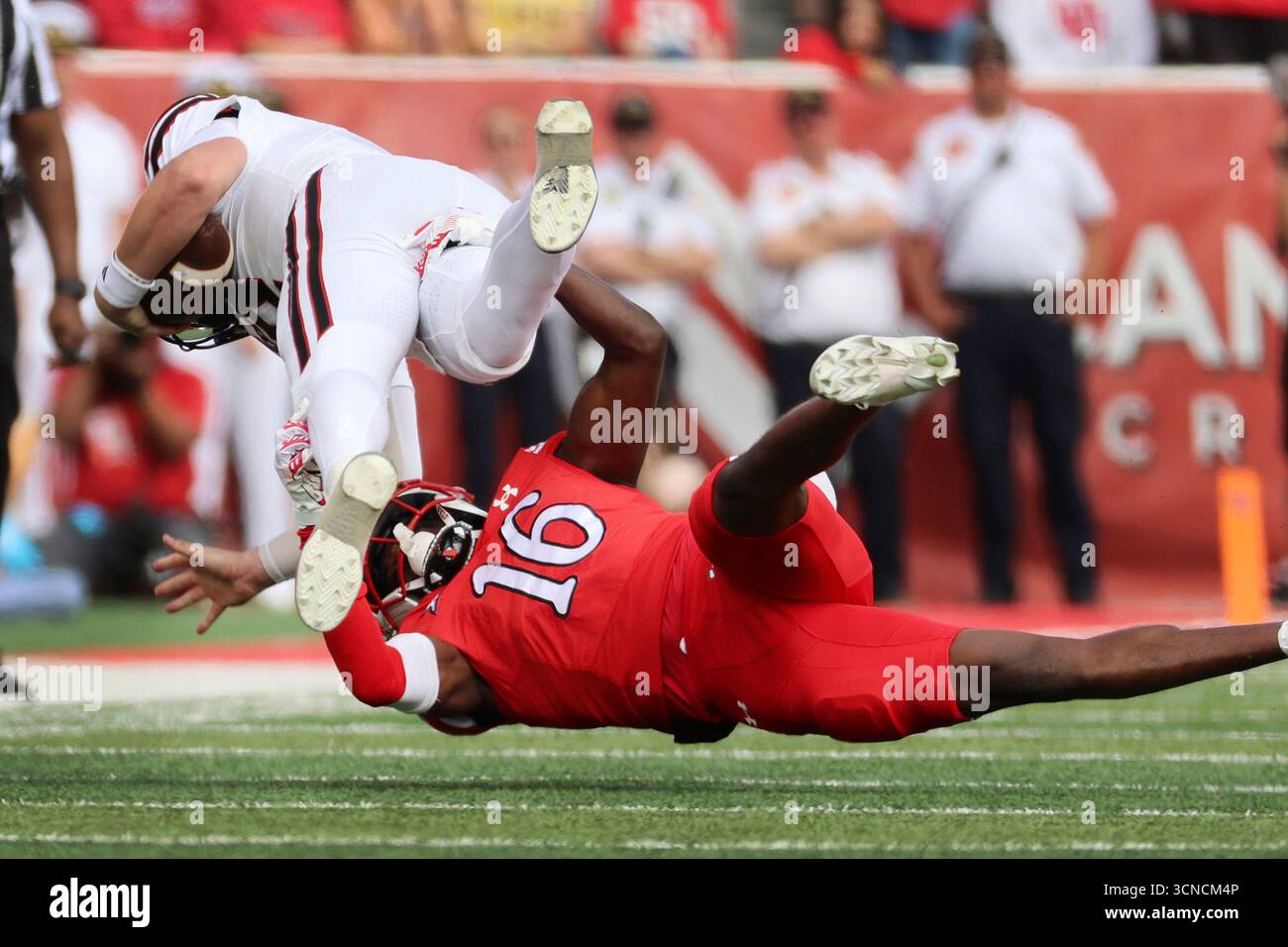 Utah cornerback Blake Cotton upends Texas Tech running back J'Koby ...