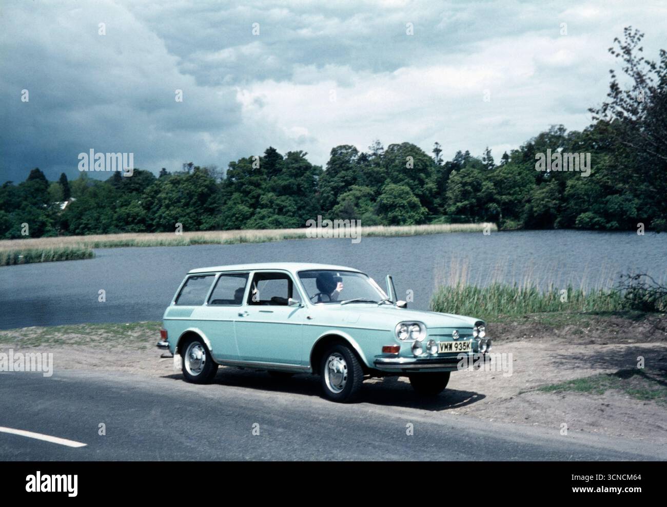 Volkswagen Type 4 411L Station wagon next to a lake Stock Photo - Alamy